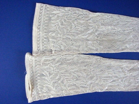 Victorian Ivory Silk Long Mitts - Gem