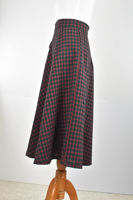 1940/50s Red, Green & Black Rockabilly Check Wool … - Gem