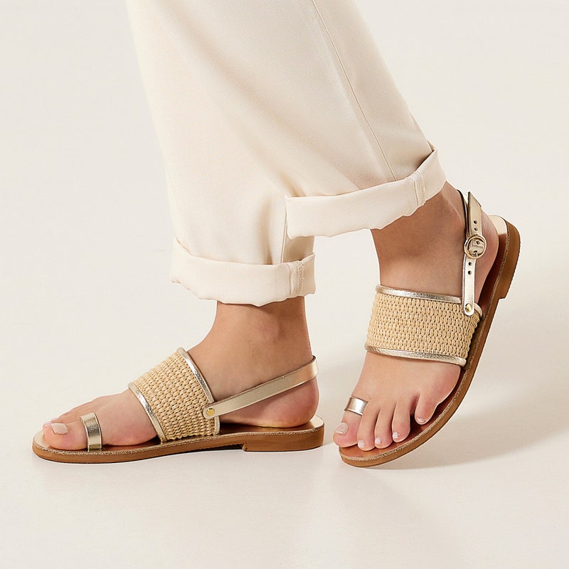 Straw Sandals - Etsy