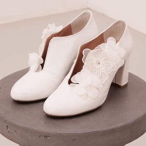 Wedding Boots for Bride, Leather Wedding Booties With Flowers, Bridal ...