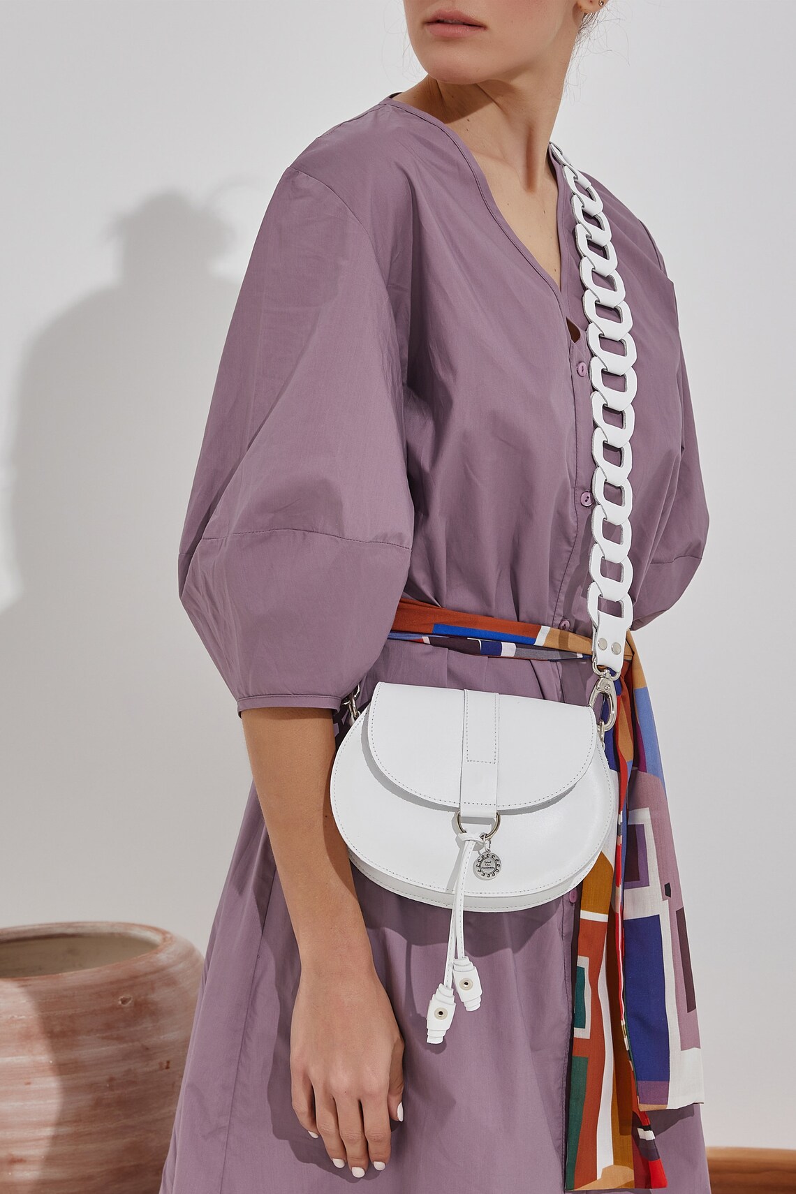 White Small Leather Bag White Saddle Bag Small Crossbody - Etsy