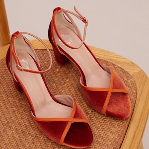 Burnt Orange Wedding Shoes, Orange Bridal Sandals, Burnt Orange Heels ...