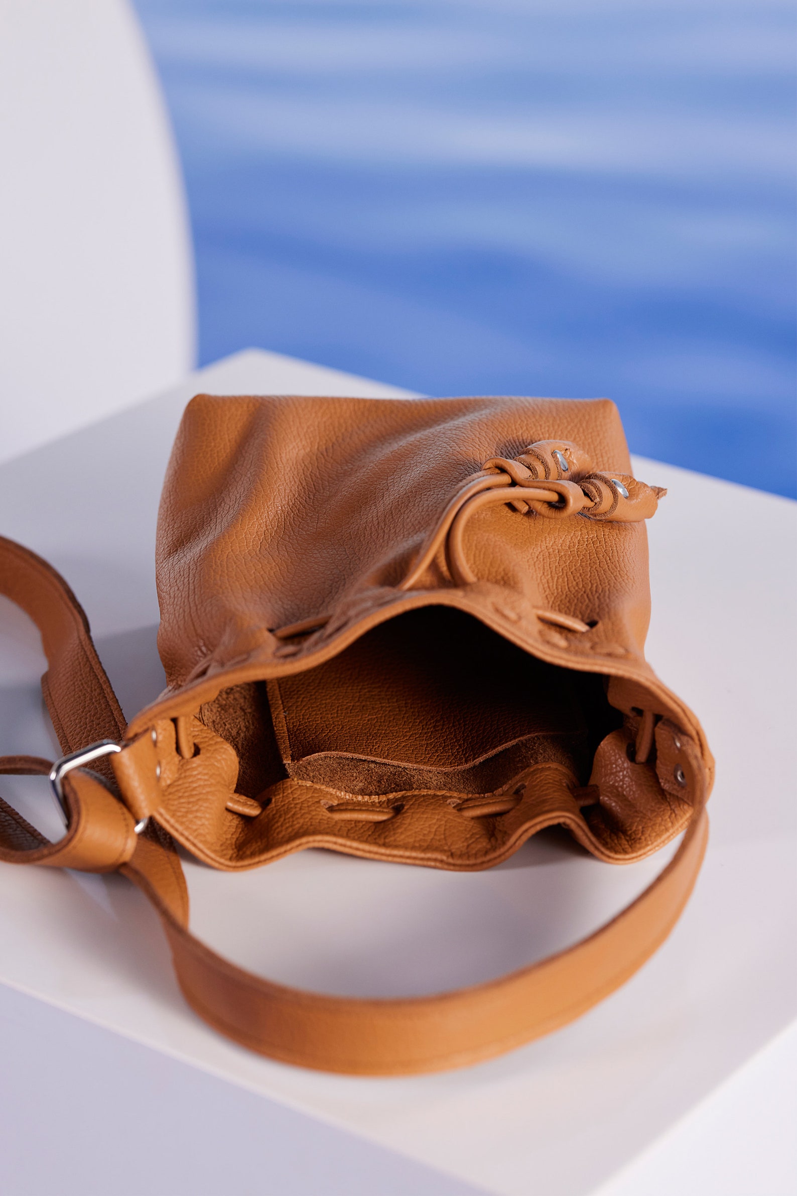 Small Leather Bucket Bag in Camel Women's Mini Purse - Etsy