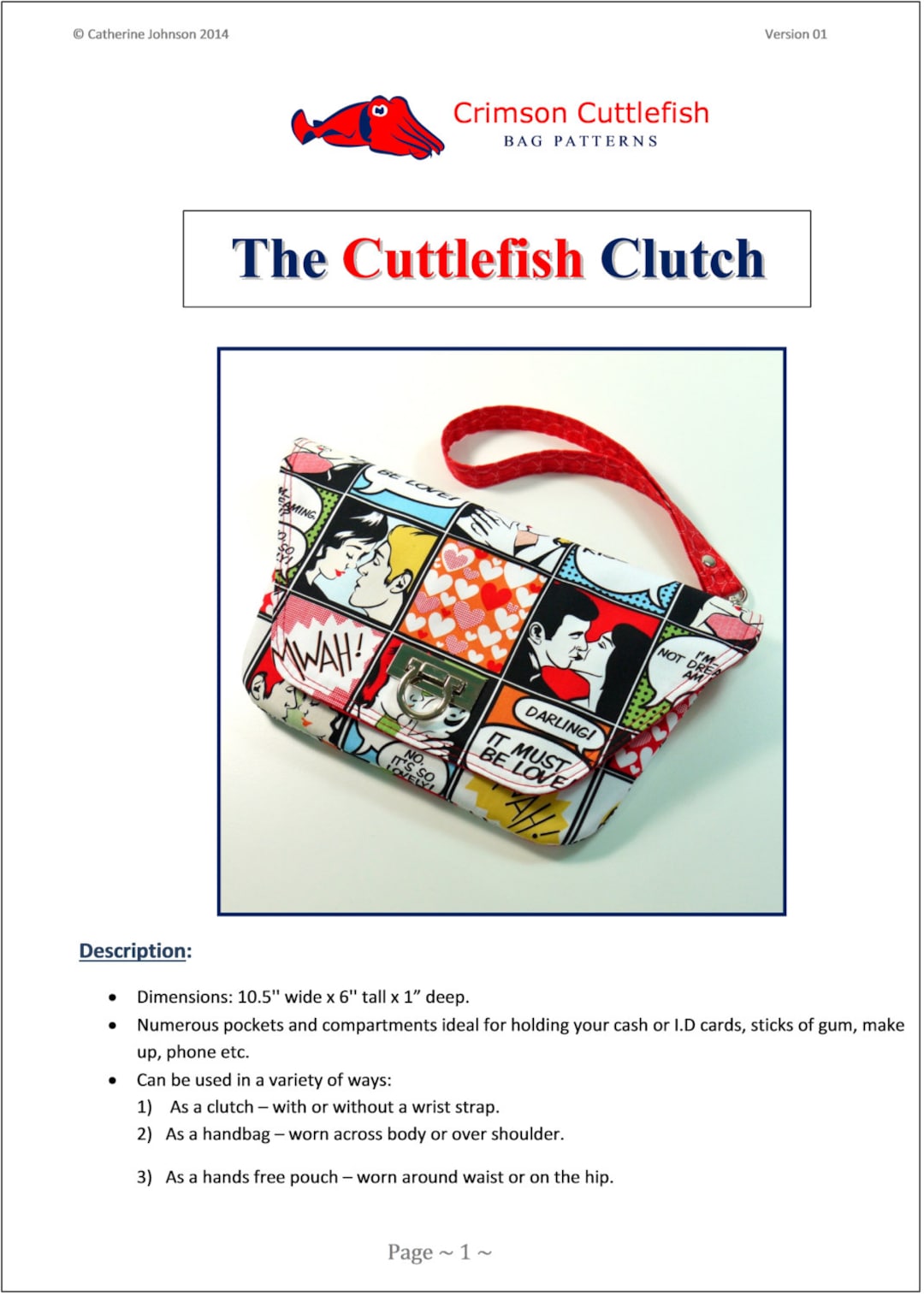 Bag Pattern - Convertible Clutch Purse Wristlet - PDF Instant Download ...