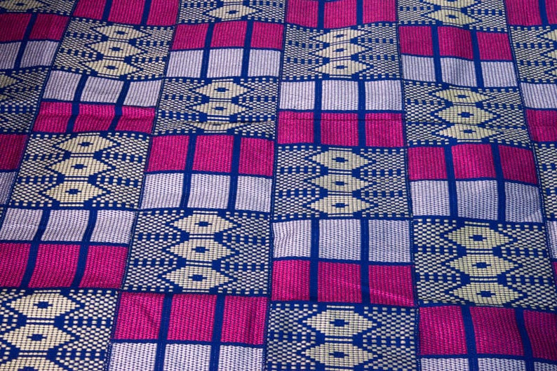 Authentic handwoven Kente Cloth from Ghana WK33 | Etsy