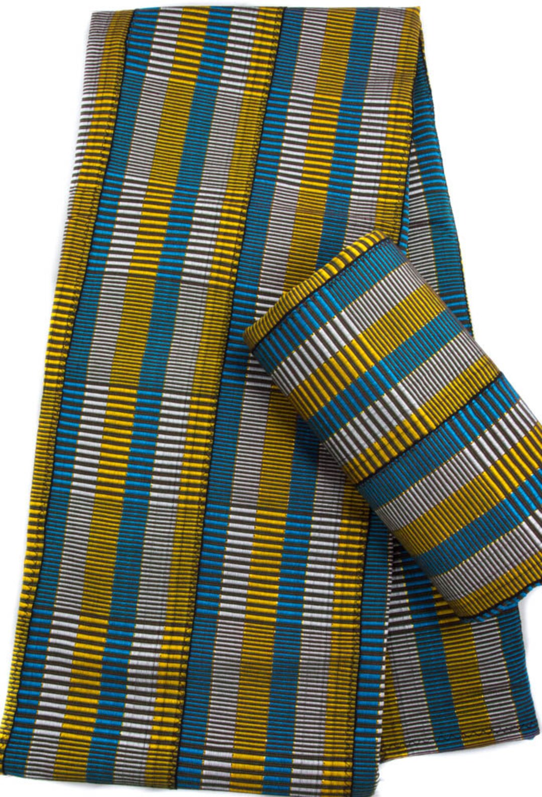 WK137-Q - Authentic Handwoven Kente Cloth 2-piece Queen Set Handcrafted ...