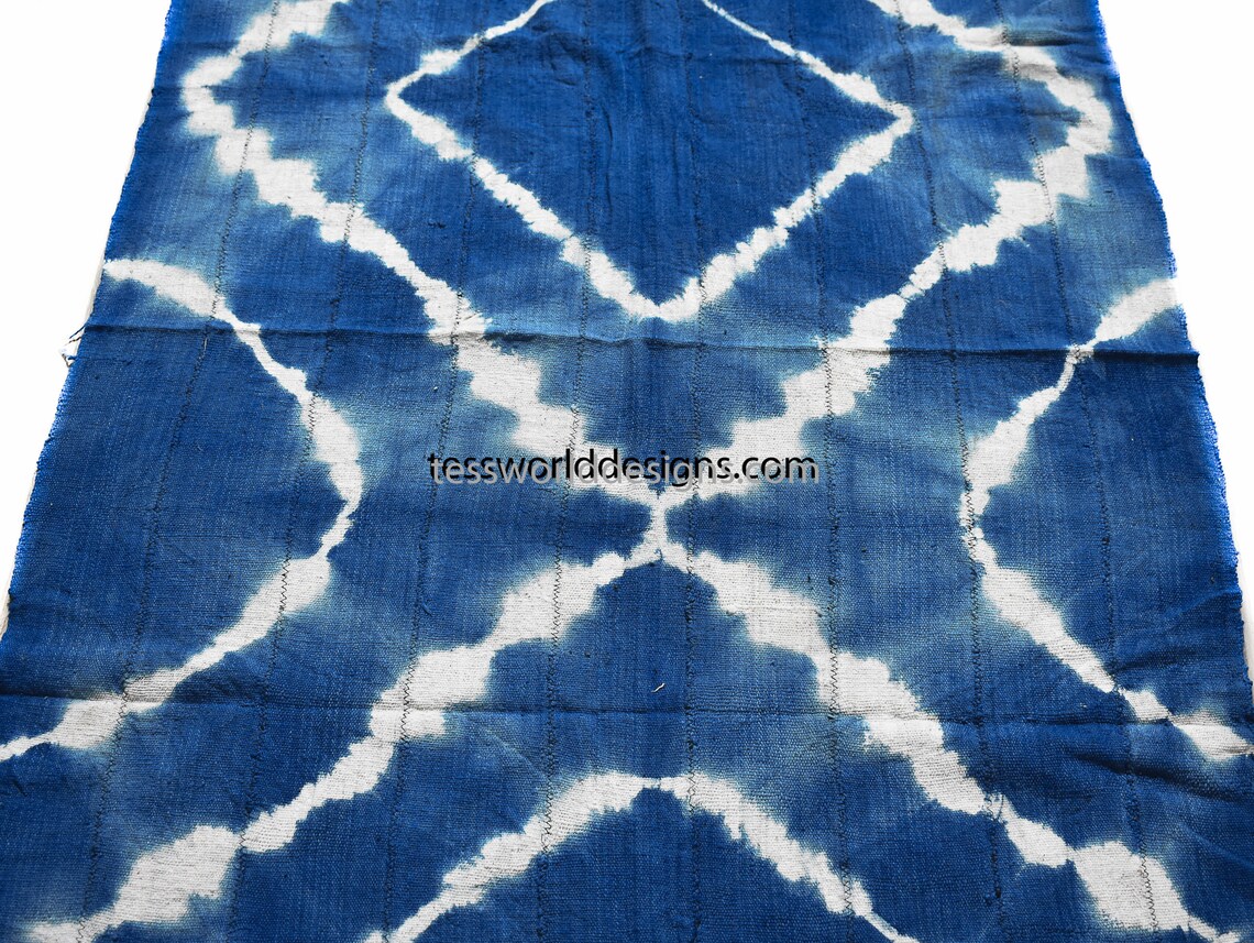 Blue Bogolan Mudcloth Fabric/ Authentic Mali Mudcloth/ West - Etsy