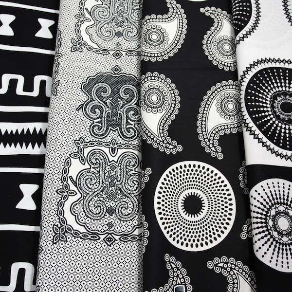 Black and White African Ankara Fabric - Etsy
