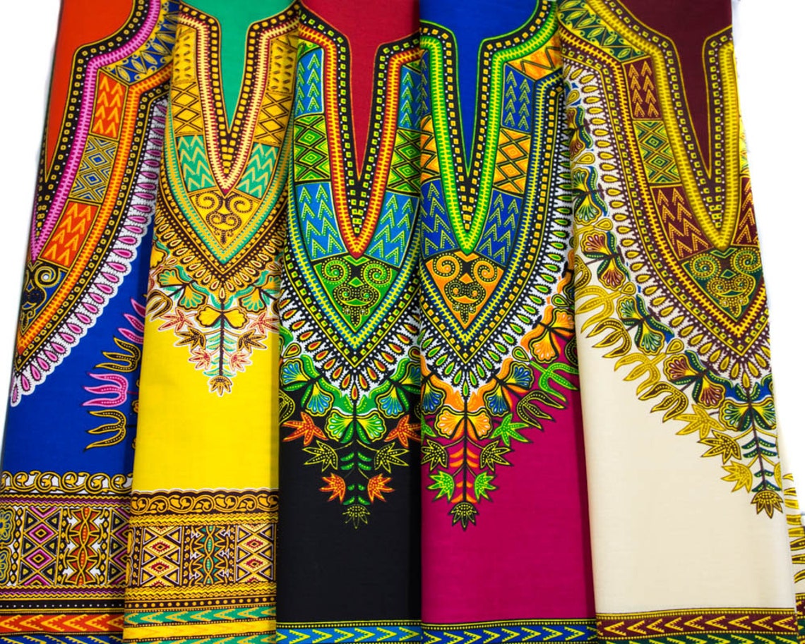 DS117-RBYBFC Dashiki Fabric 5 Color 1 Panel Each Dashiki - Etsy
