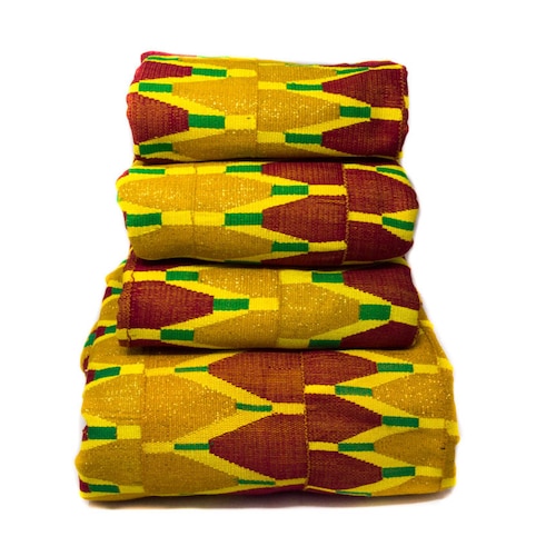 Royal Gold & White Authentic Kente Fabric and Kente Cloth From - Etsy