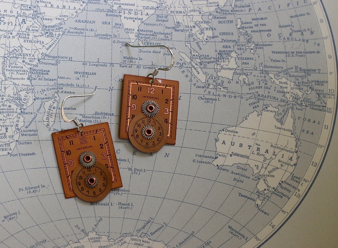Vintage Watch Face Earrings, Steampunk Found Object Jewelry, Wearable ...