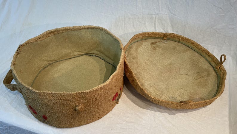 Large Antique Hat Box, Floral Crochet, Primitive - Etsy