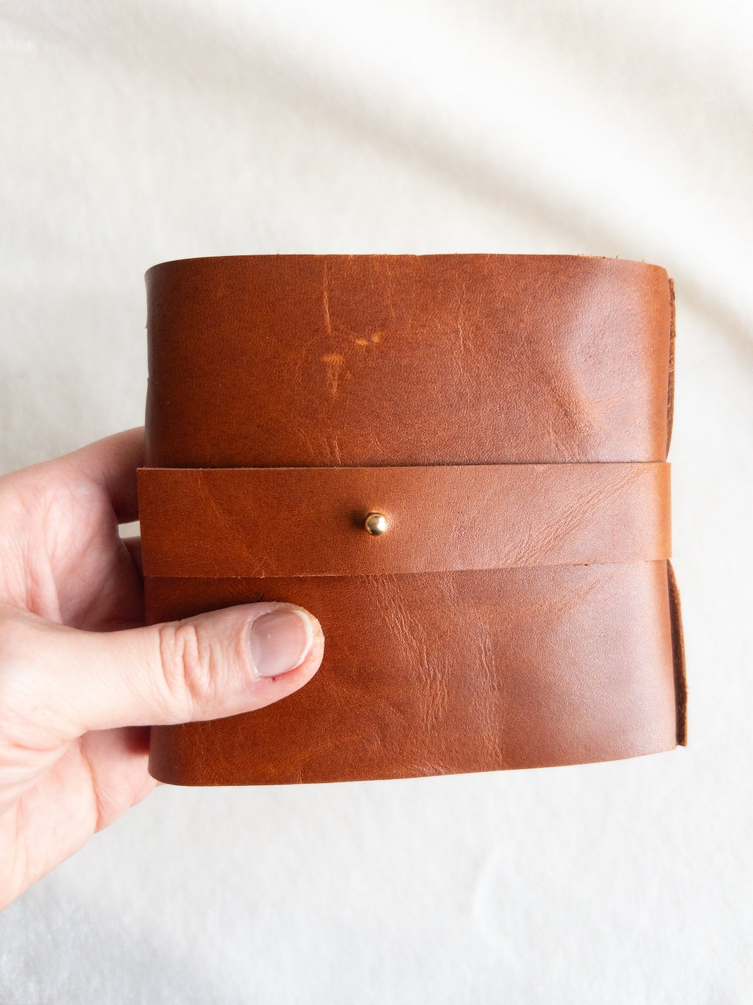 Mini Watercolor Journal, Handbound Leather Journal for Women, Tiny ...