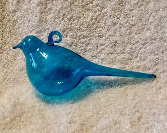 Cobalt Blue Blown Glass Bird - Etsy