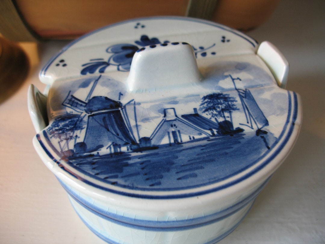 Royal Delf Pot With Blue and White Lid Holland Vintage - Etsy