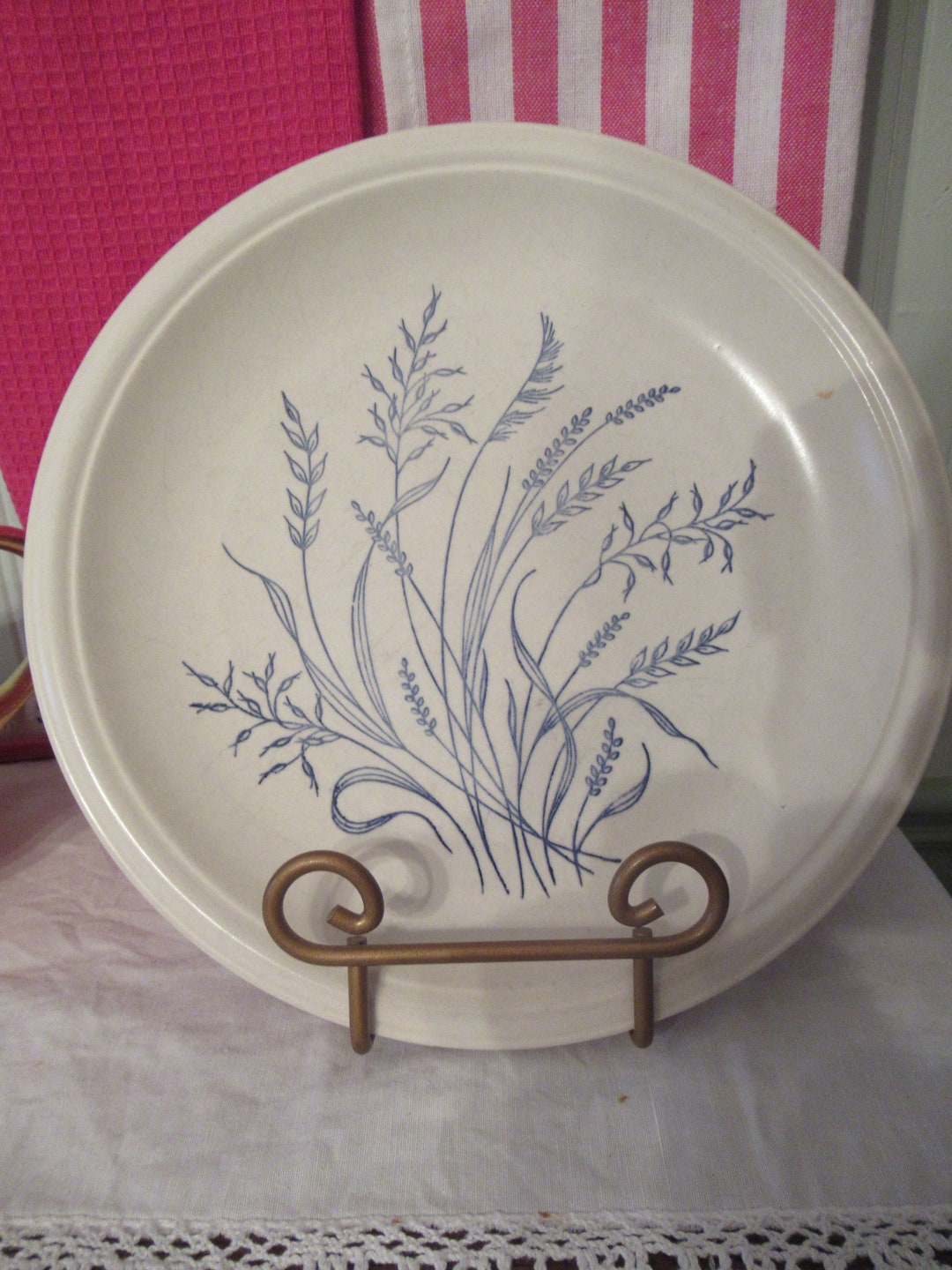 John Tams Ltd Stoneware Banquet Plate 10 England Blue Grass Pattern ...