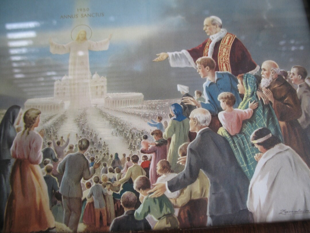 Encuadre del Papa Pío X11. Imagen Sagrada. Coleccionista 1950 ...