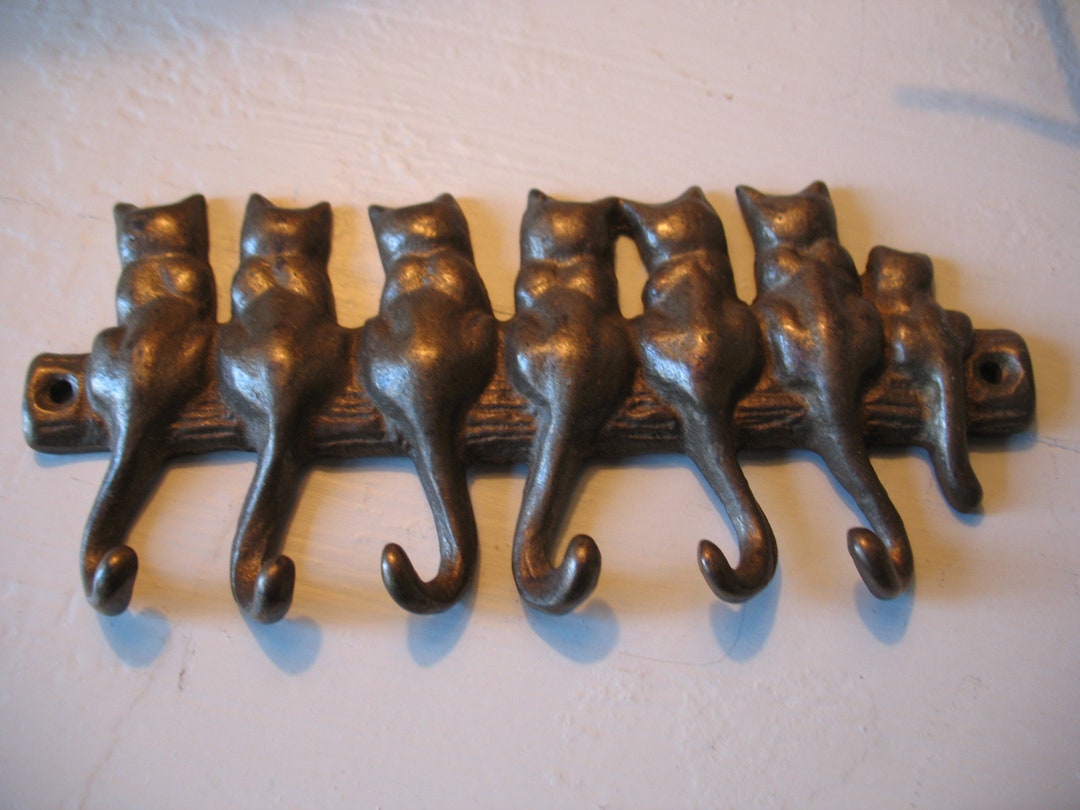 Vintage Brass Cat Key Ring Kitten Jewelry Holder - Etsy