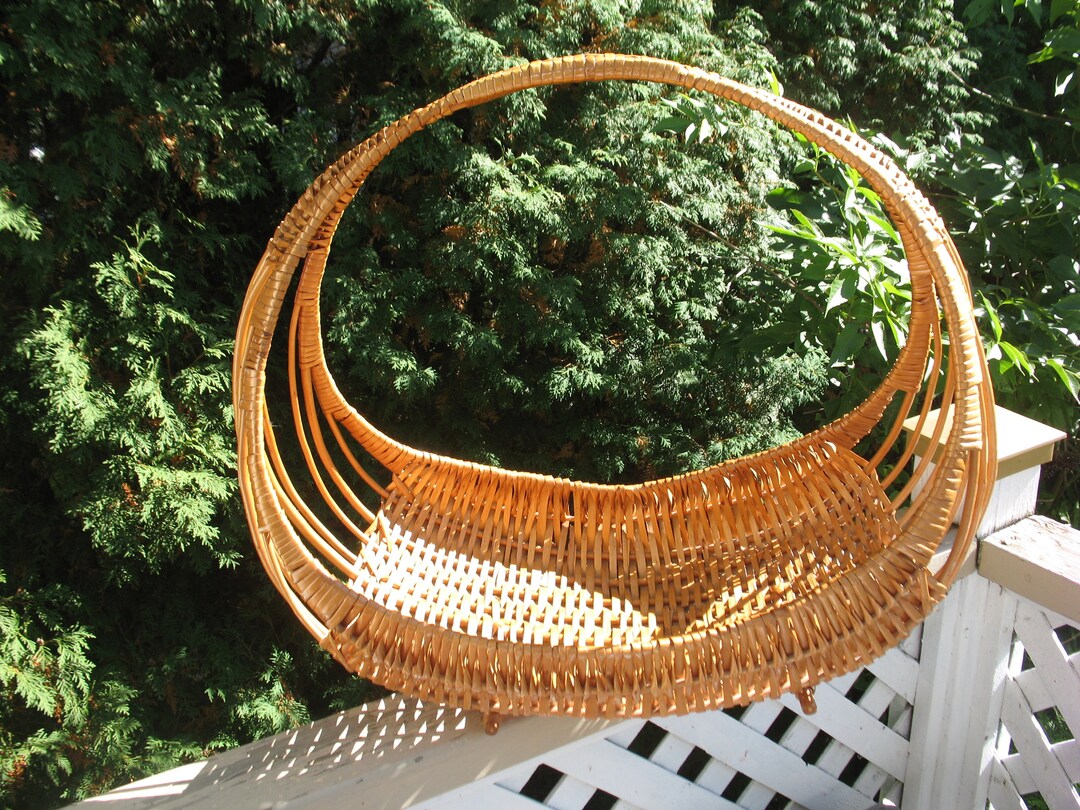 Elongated Rattan Basket. Bamboo Basket. - Etsy