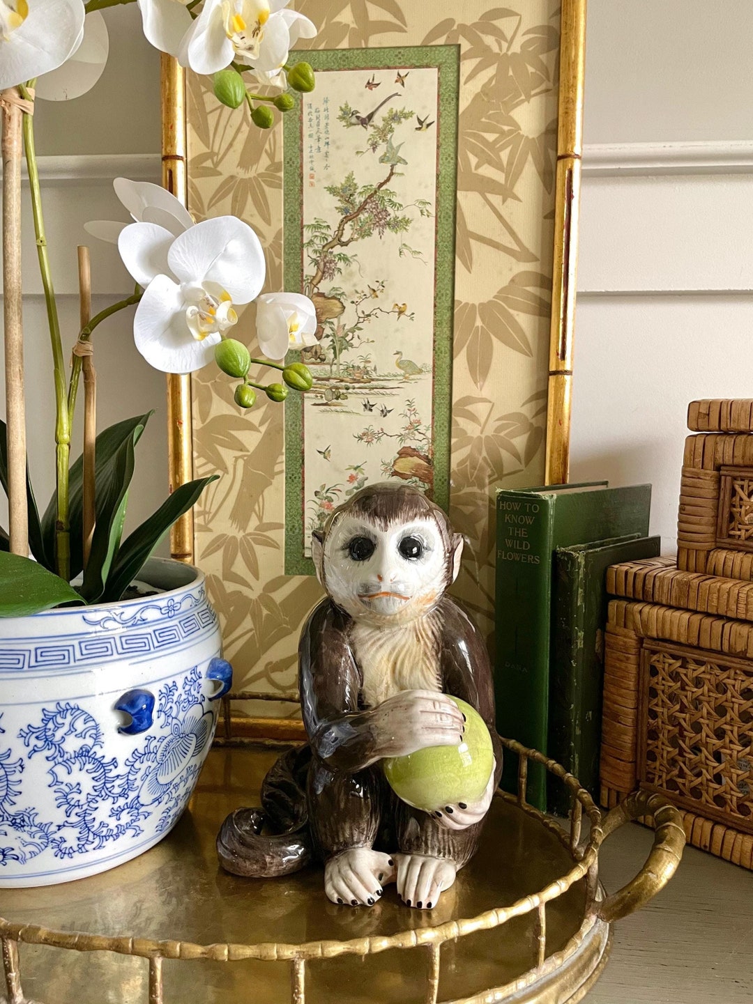 Vintage Capuchin Monkey , Italian Monkey, Chinoiserie Monkey, Monkey ...