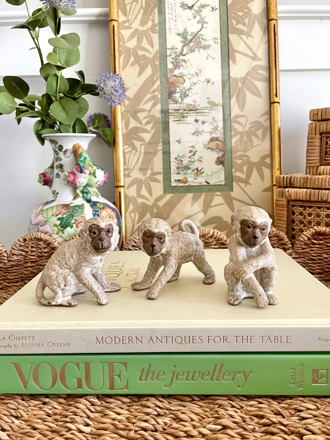 Vintage Staffordshire Style Monkeys, Vintage Fitz and Floyd, Monkey ...