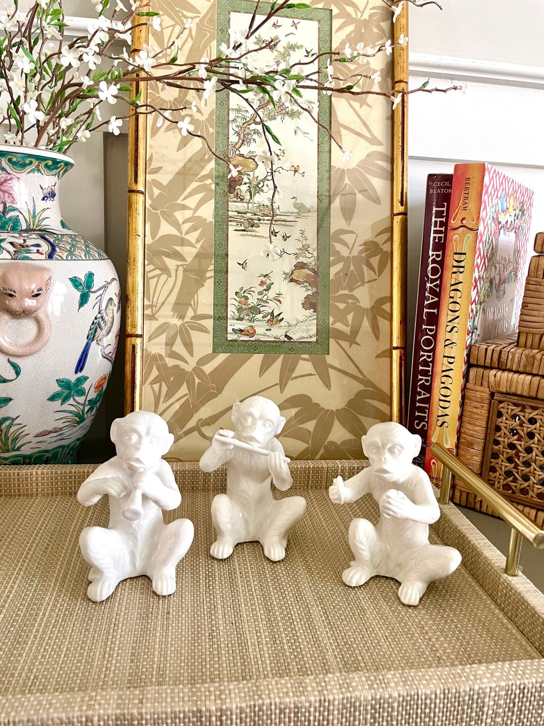 Vintage Monkey Set Chinoiserie Monkeys Vintage Fitz and - Etsy