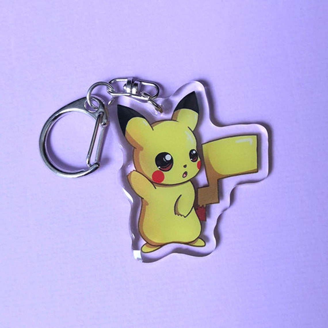 Pokemon acrylic keychains cute clear key chain pikachu | Etsy