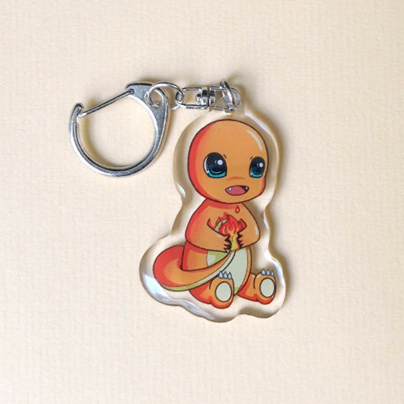 Pokemon acrylic keychains cute clear key chain pikachu | Etsy