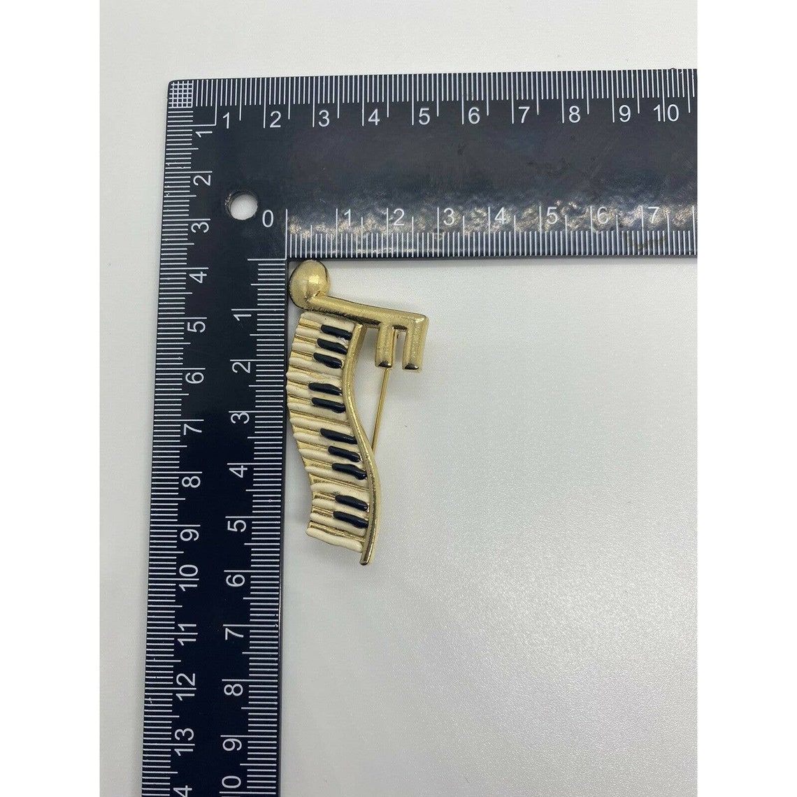 Enamel Music Brooch Music Note Piano Keys Pin Gold Tone | Etsy