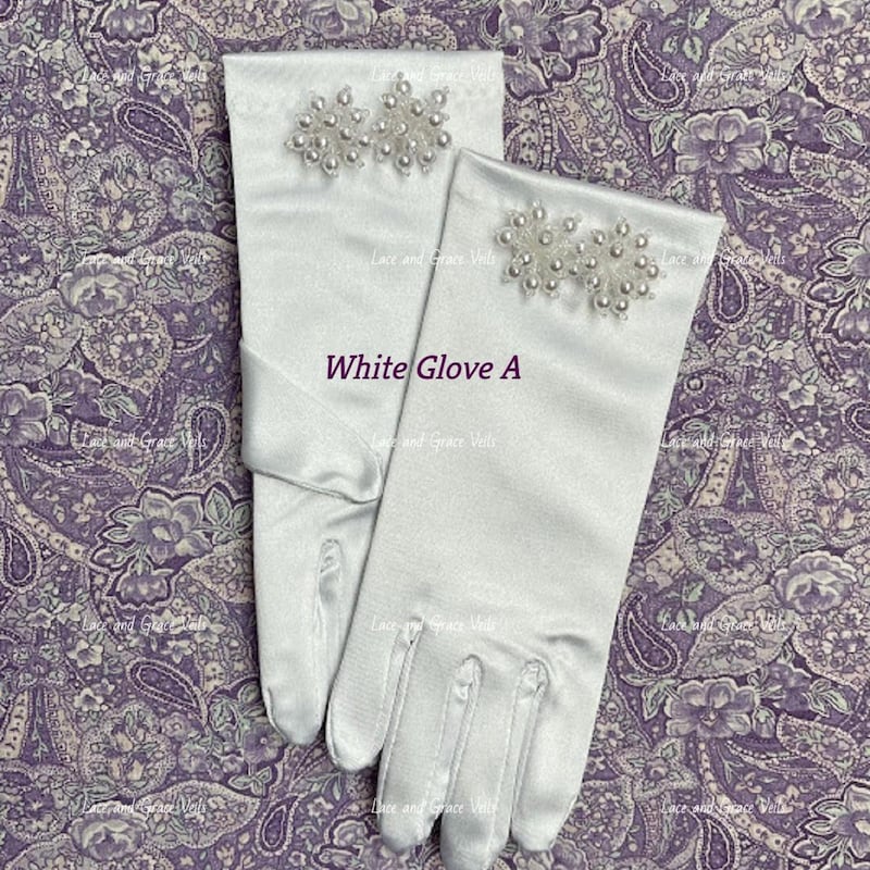 White Bow Wedding Gloves - Etsy
