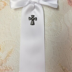 First Communion Arm Band With Silvertone/black Cross Charm - Etsy