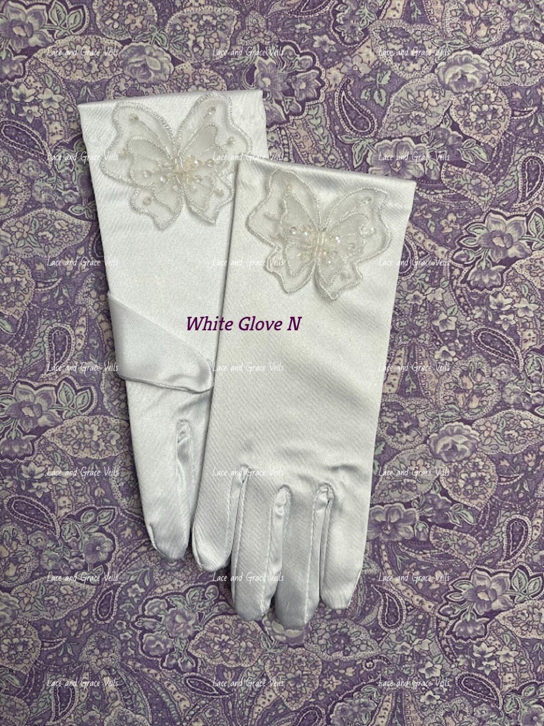 First 1st Holy Communion Gloves White, 8 Decorations, Made in the USA ...