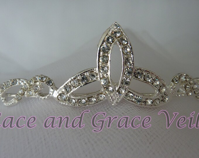 Celtic Knot Rhinestone Tiara Choice of Handmade Bow First - Etsy