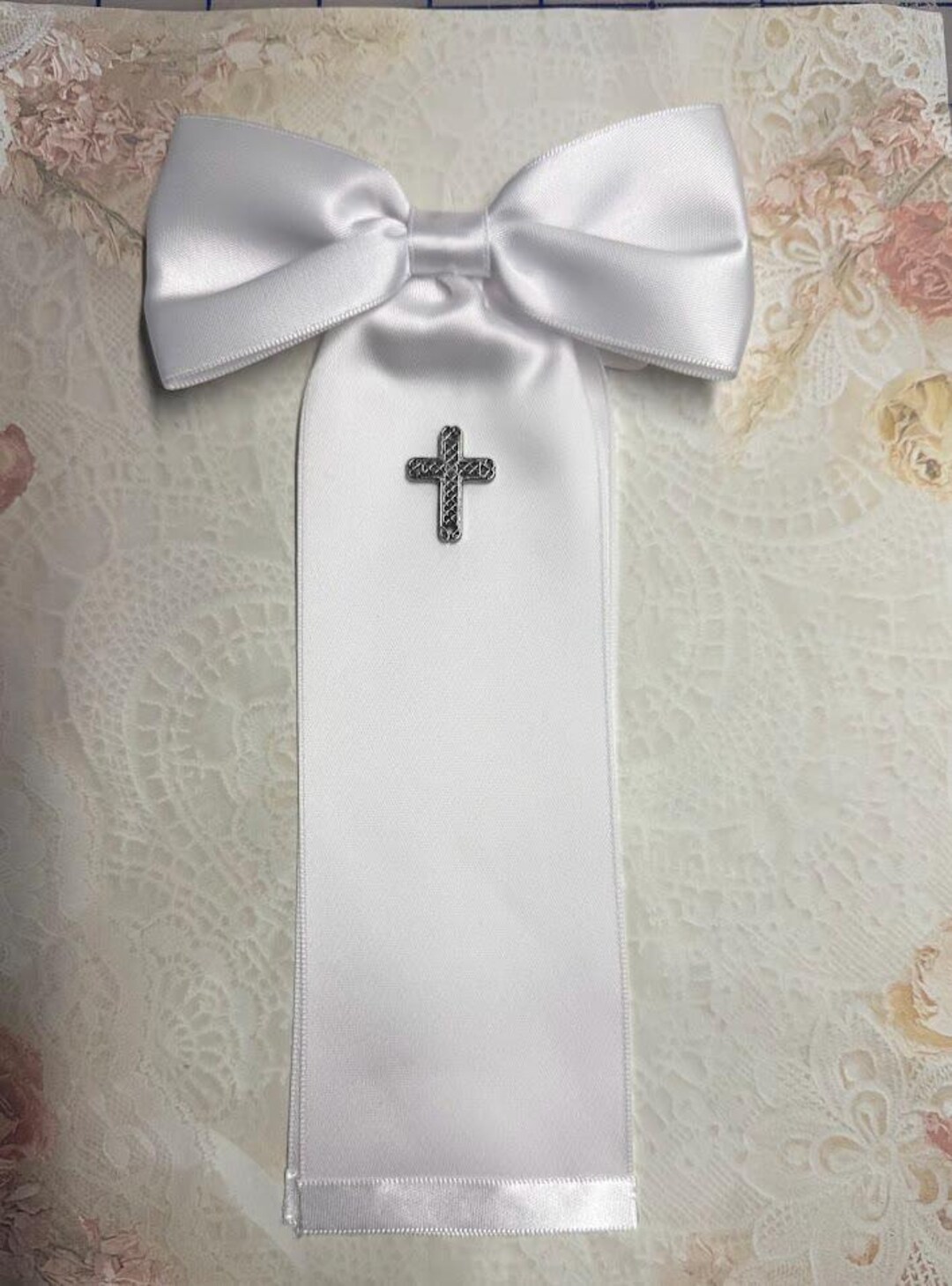 First Communion Armband Silver Cross Charm - Etsy