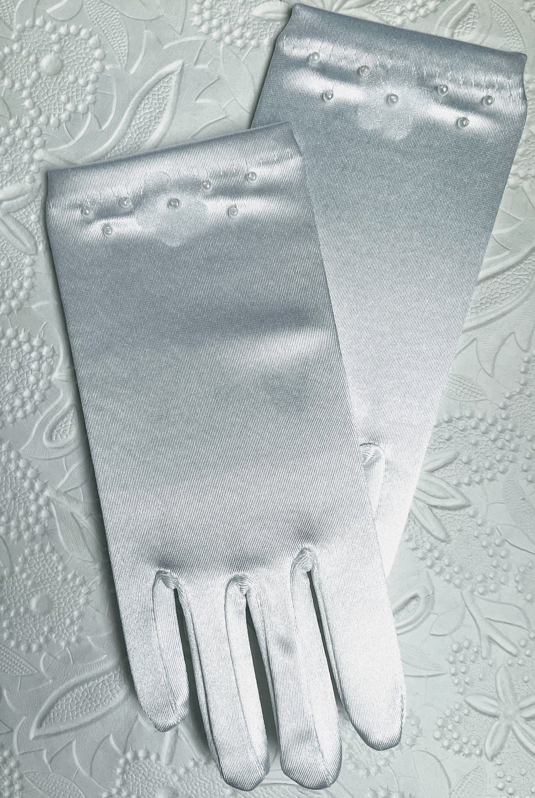 First Holy Communion Gloves With Pearls and Flower - Etsy