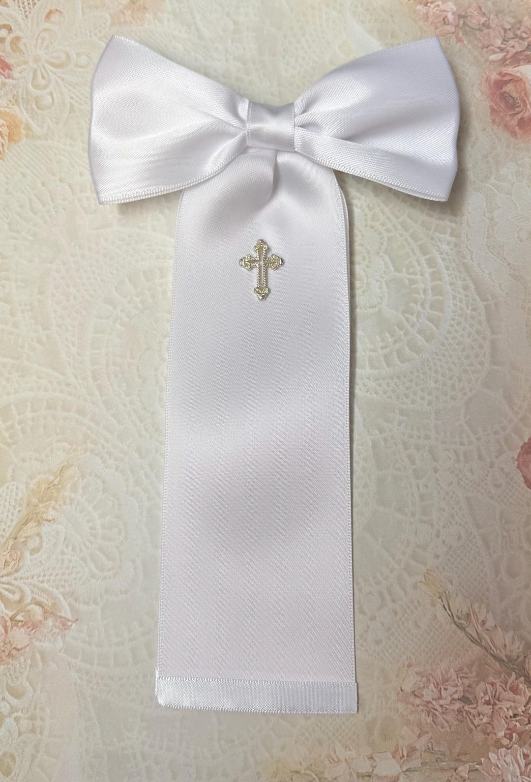 First Communion Arm Band With Silvertone Cross Charm - Etsy