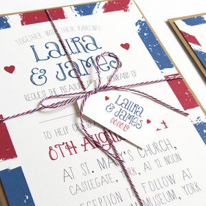 London Wedding Invitation Union Jack, British Flag, United Kingdom, UK ...