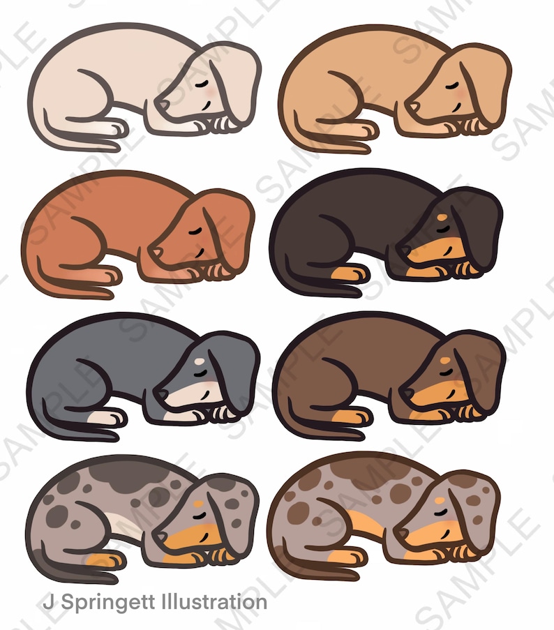 Dachshunds Clipart, Sausage Dog Clip Art, Cute Dog Illustrations, Hand ...