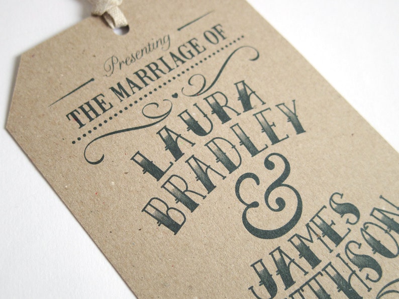 Vintage Tag Wedding Invitation Luggage Tag Invitation Rustic - Etsy