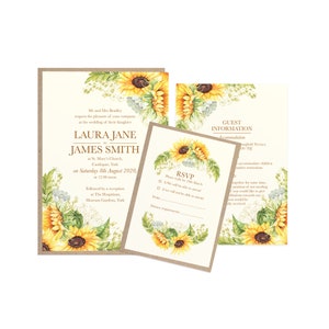 Rustic Sunflower Wedding Invitation, Rustic Wedding, Country Wedding ...