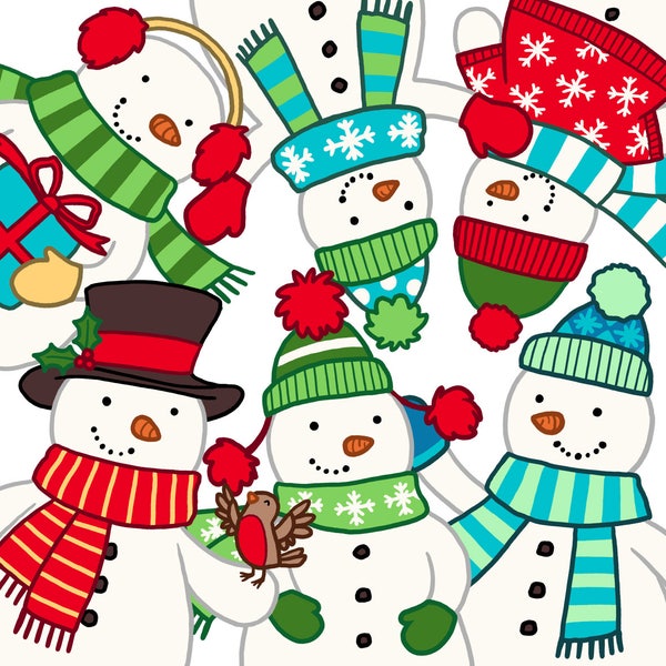Snowman Clip Art - Etsy