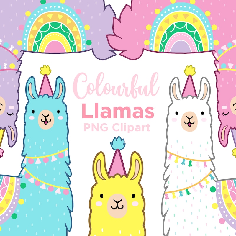 Cute Llama Clipart - Etsy