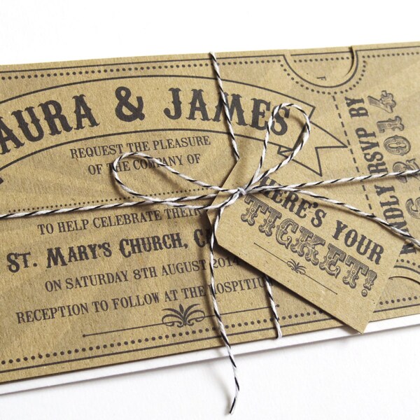 Ticket Style Invite - Etsy