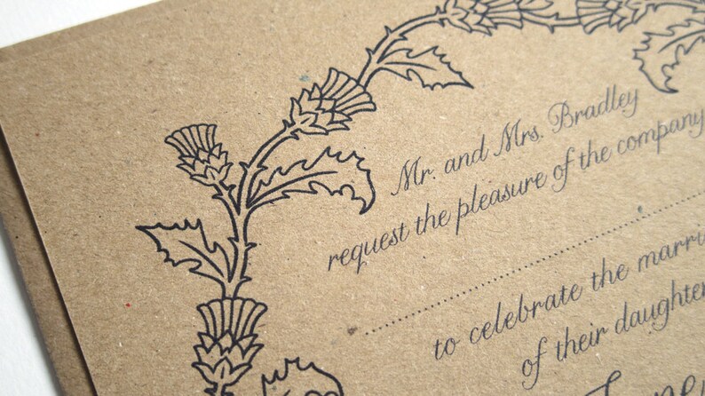 Scottish Thistle Wedding Invitation Thistle Wreath Scottish - Etsy
