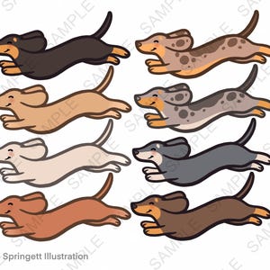 Dachshunds Clipart, Sausage Dog Clip Art, Cute Dog Illustrations, Hand ...