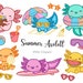 Cute Axolotl Clipart, Summer, Kawaii Axolotl, Axolotl Illustrations ...