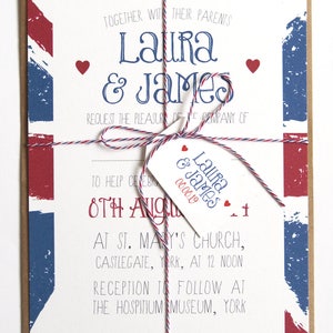 London Wedding Invitation Union Jack, British Flag, United Kingdom, UK ...