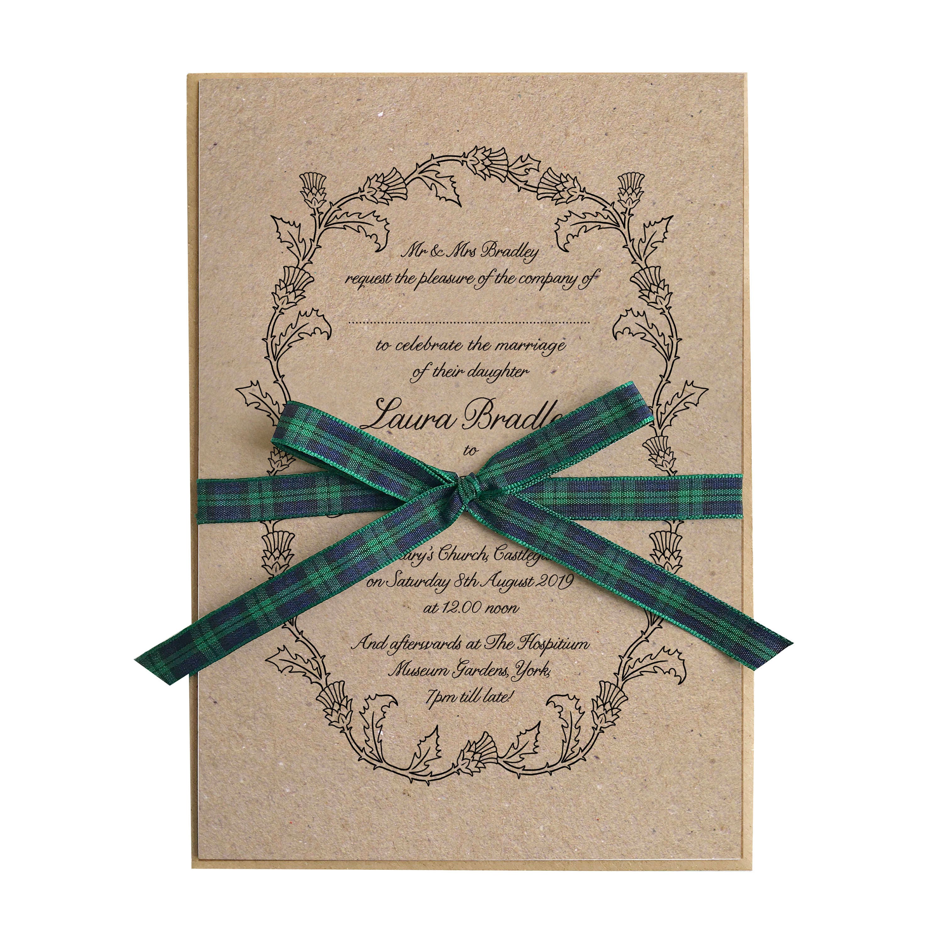 Scottish Thistle Wedding Invitation Thistle Wreath Scottish | Etsy