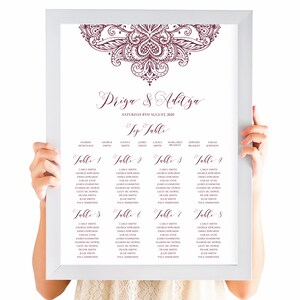 Indian Wedding Table Plan, Seating Plan, Seating Chart, Indian Event ...