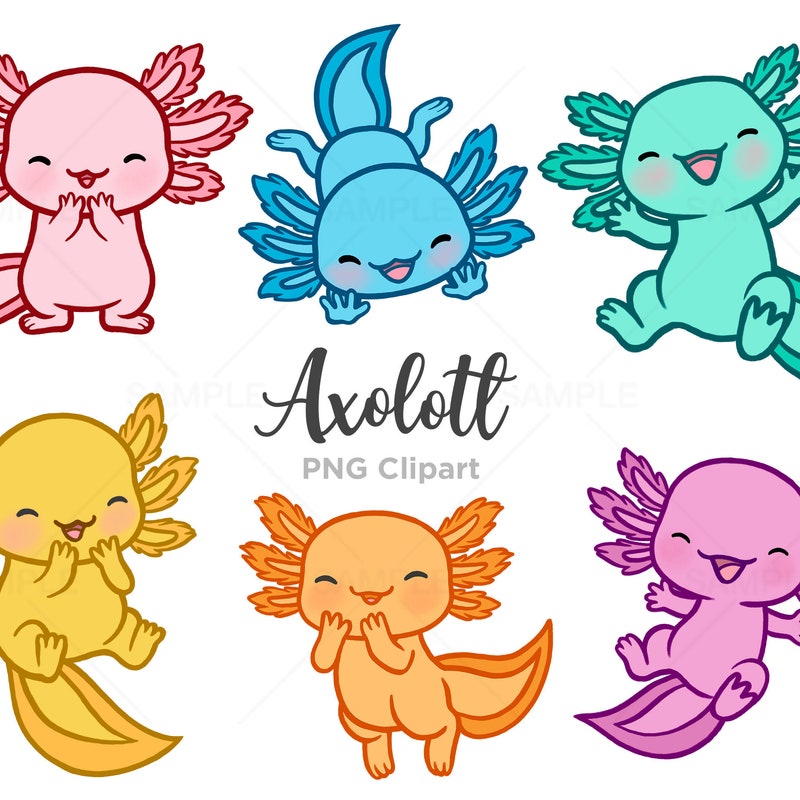 Cute Axolotl Kawaii - Etsy